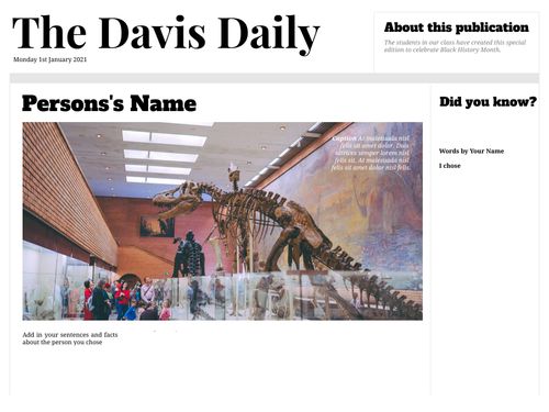 Book Creator | Mini Newspaper Bio