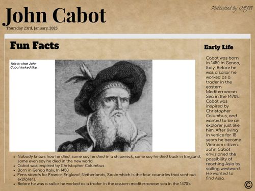 Book Creator | John Cabot