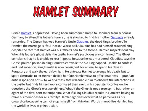 Book Creator | Hamlet summary