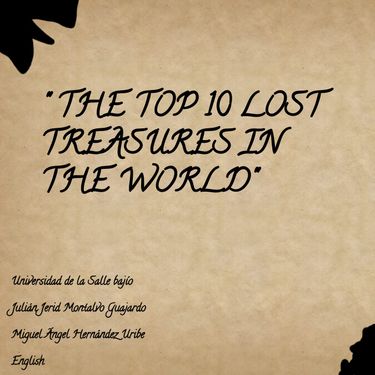 Book Creator | Top 10 lost treasures of the world