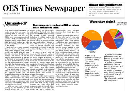 Book Creator | OES Times Newspaper
