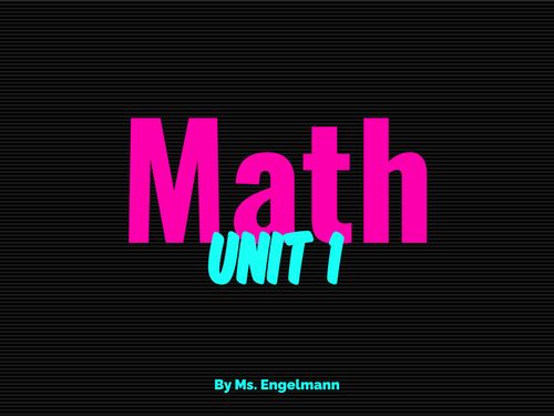 Book Creator | Math Unit 1