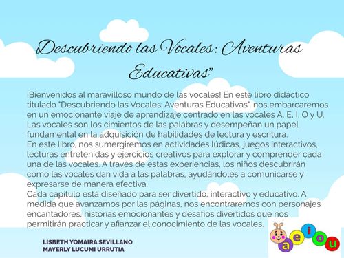 Book Creator | "Descubriendo las Vocales: Aventuras Educativas"