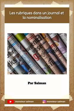 Book Creator | Les rubriques dans un journal et la nominalisation