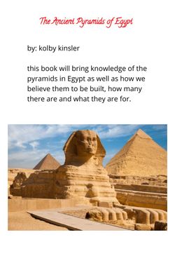 Book Creator | the pyramids of Egypt