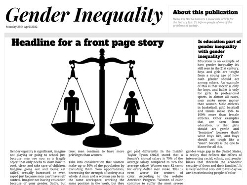 Book Creator - Gender Inequality