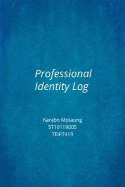 Book Creator | My Professional Identity Ebook